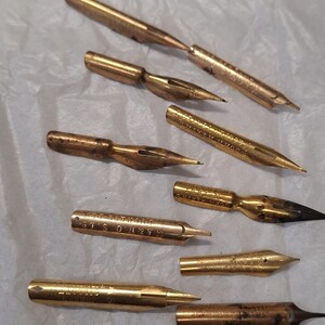 Antique 10 X Assorted Fine Quality Brass Dip Pen Nibs - Etsy