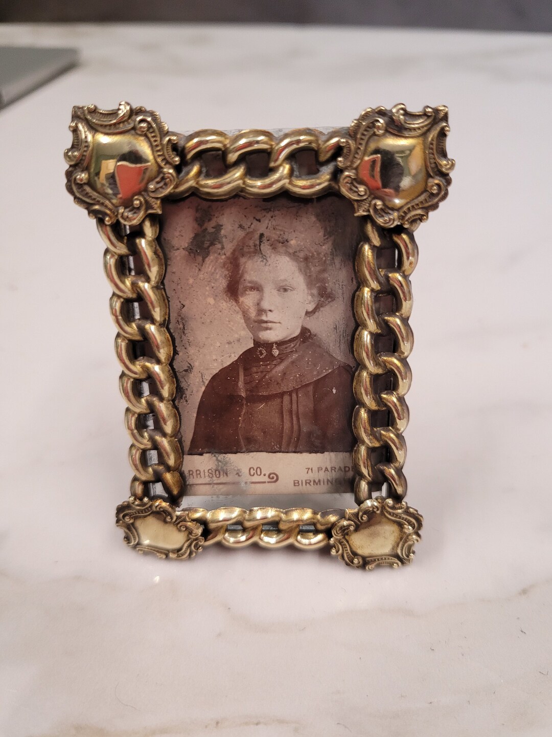 Antique Small Brass Chain Loop Photo Frame - Etsy