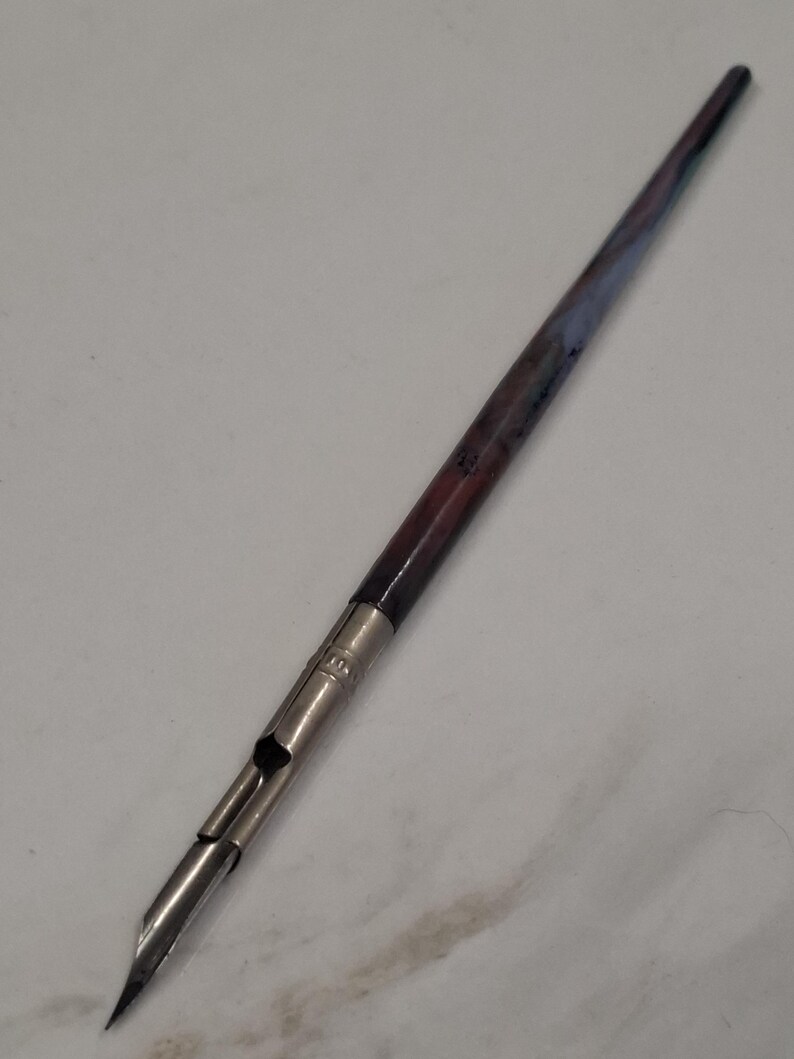 Vintage Blue Marble Paint Finish Dip Pen - Etsy