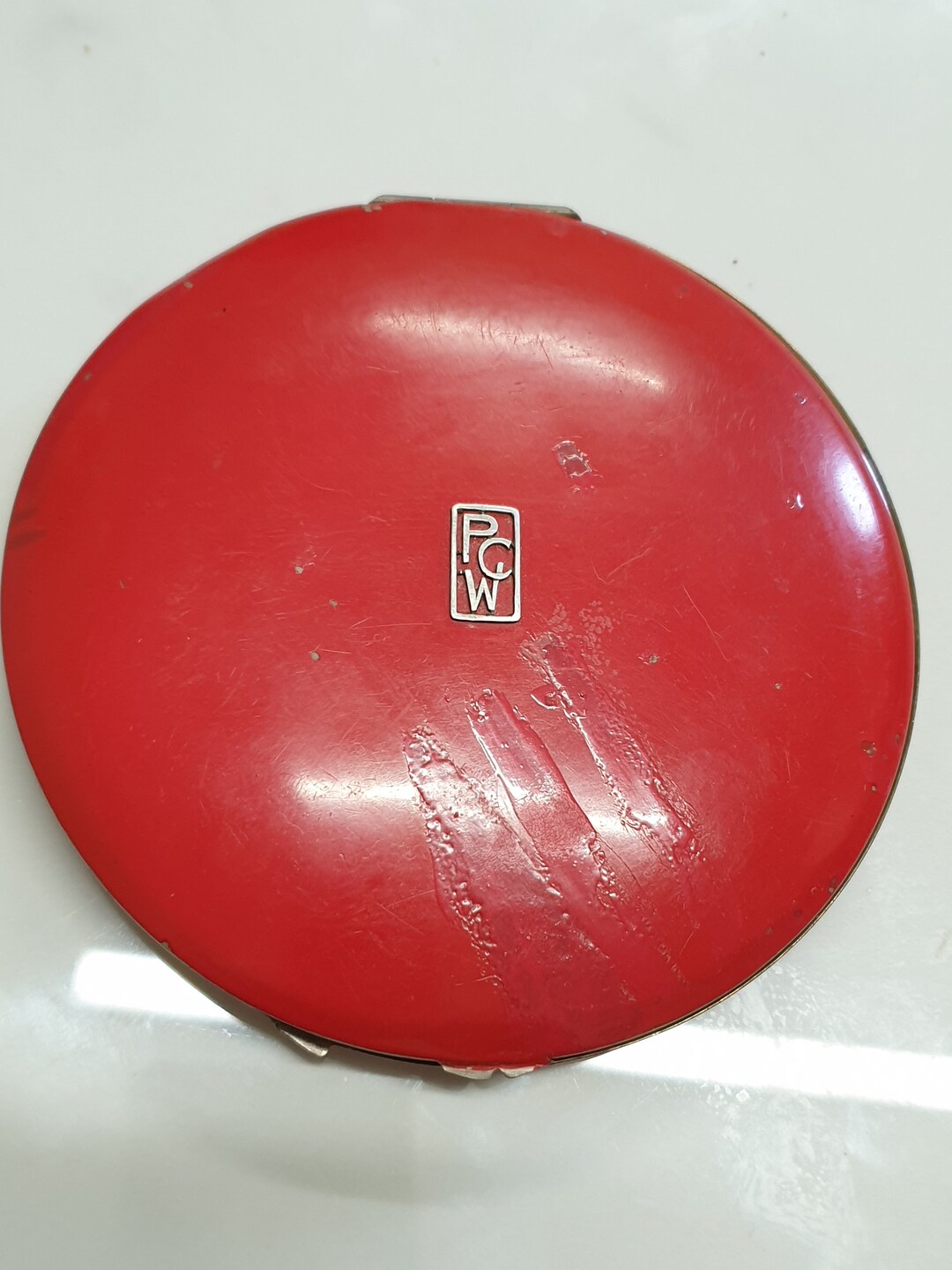 Vintage Large Brass Powder Compact - Etsy