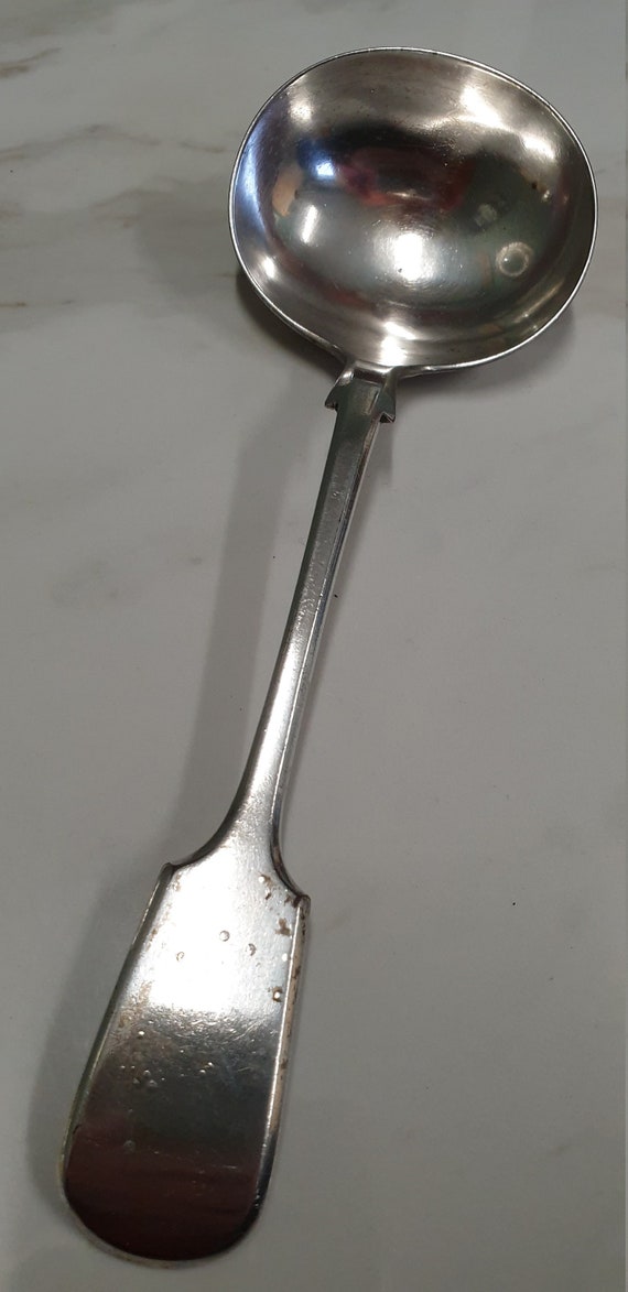 Antique Silver Plate Fiddle Back Serving Ladle | Etsy