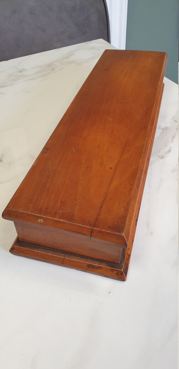 Antique Long Slim Rectangular Wood Box - Etsy