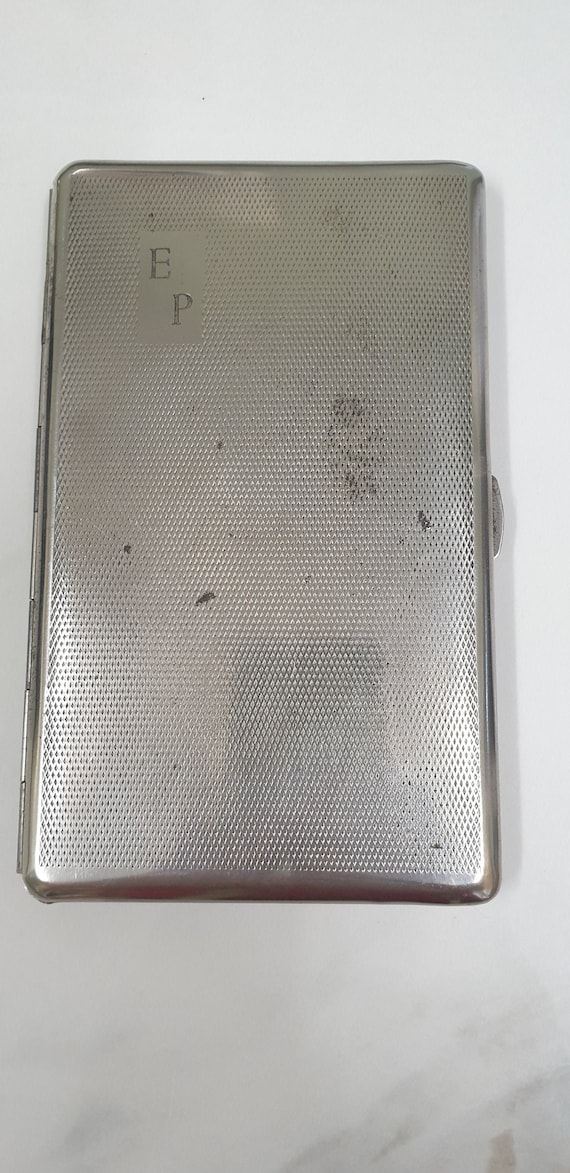 antique tooled silver plate larger size cigarette cas… - Gem