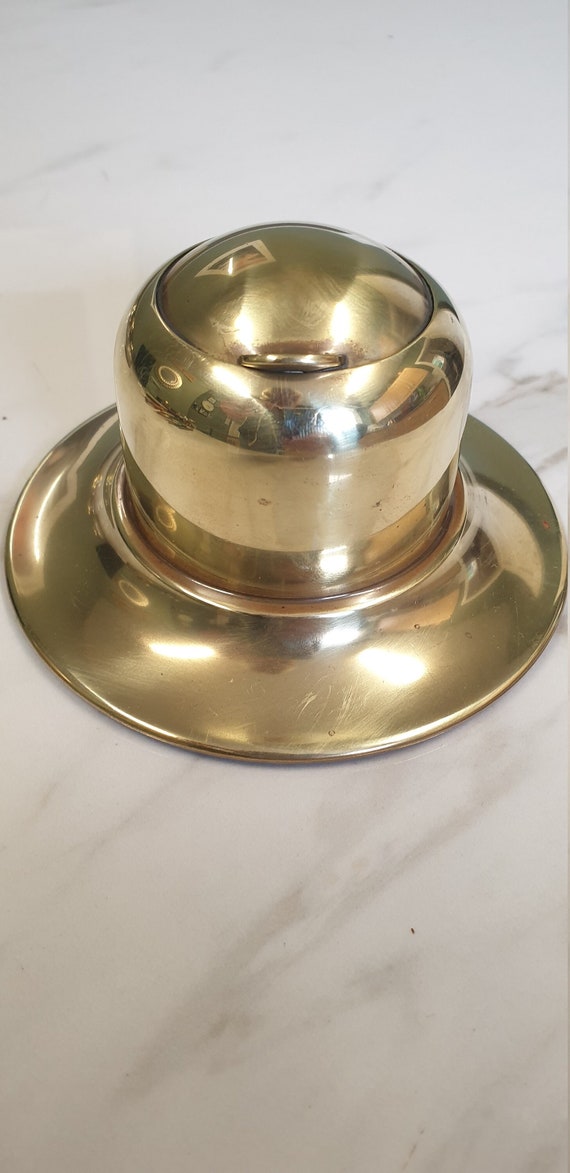 Craft Supplies & Tools antique round low brass inkwell Papercraft etna ...