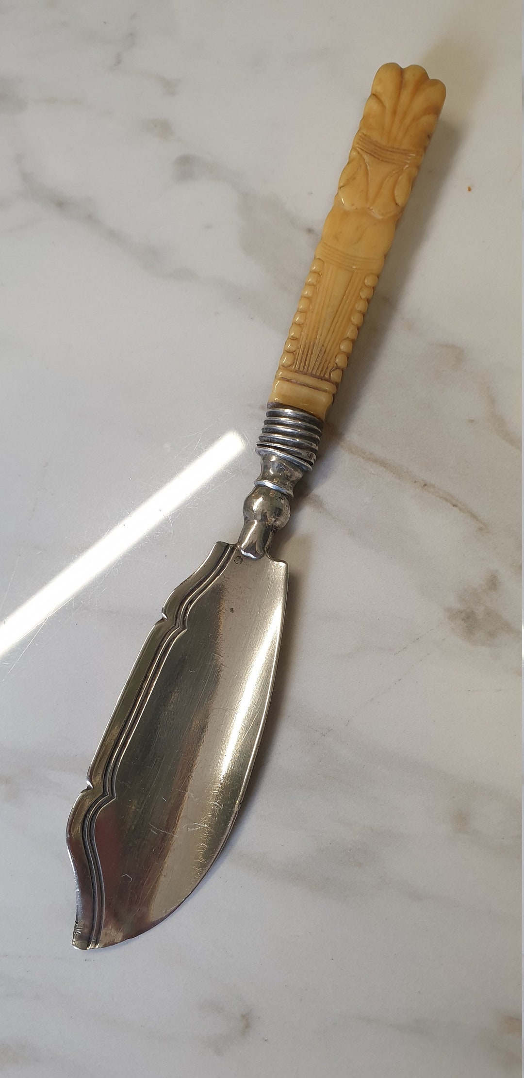 Antique Birmingham Silver 1836 Blade Carve Handle Butter Knife - Etsy