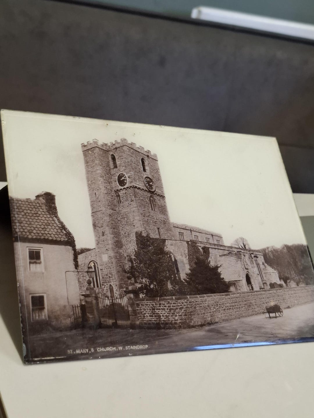 Antique Glass Photograph of Staindrop Church - Etsy