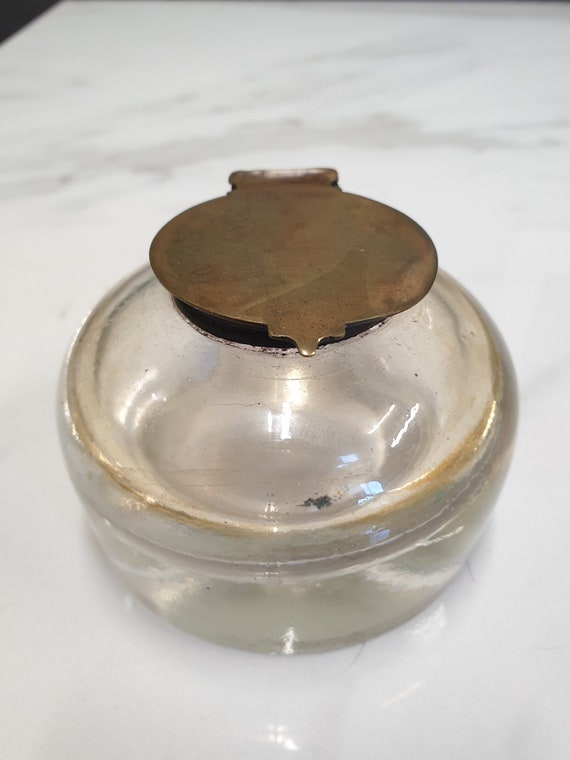 Craft Supplies & Tools antique round low brass inkwell Papercraft etna ...