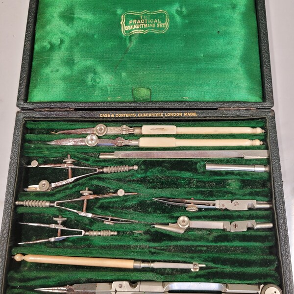 Antique Drafting Set - Etsy
