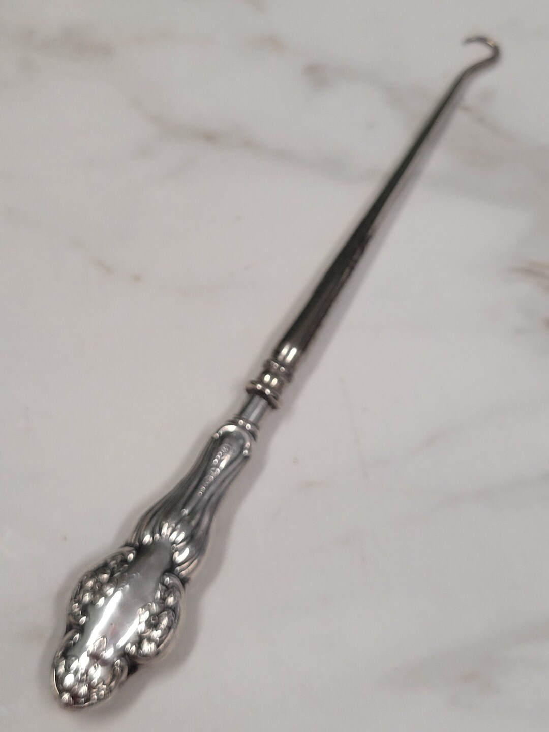 Antique 925 Sterling Silver Flower Handle Button Hook - Etsy