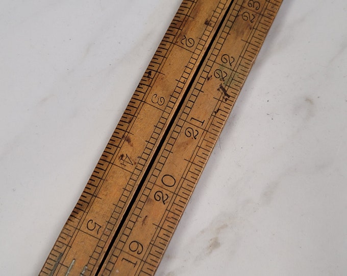 Antique J Rabone 4 Fold Wood and Brass Ruler - Etsy