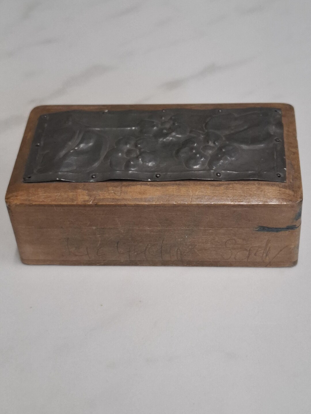 Antique Metal Decorated Stamp Storage Box - Etsy