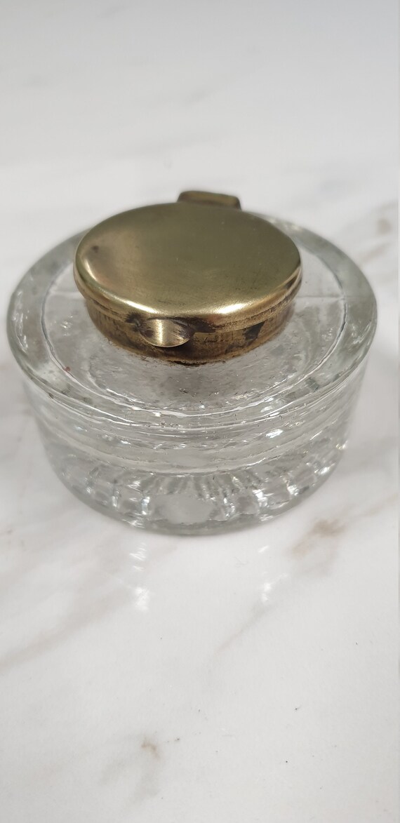 Craft Supplies & Tools antique round low brass inkwell Papercraft etna ...