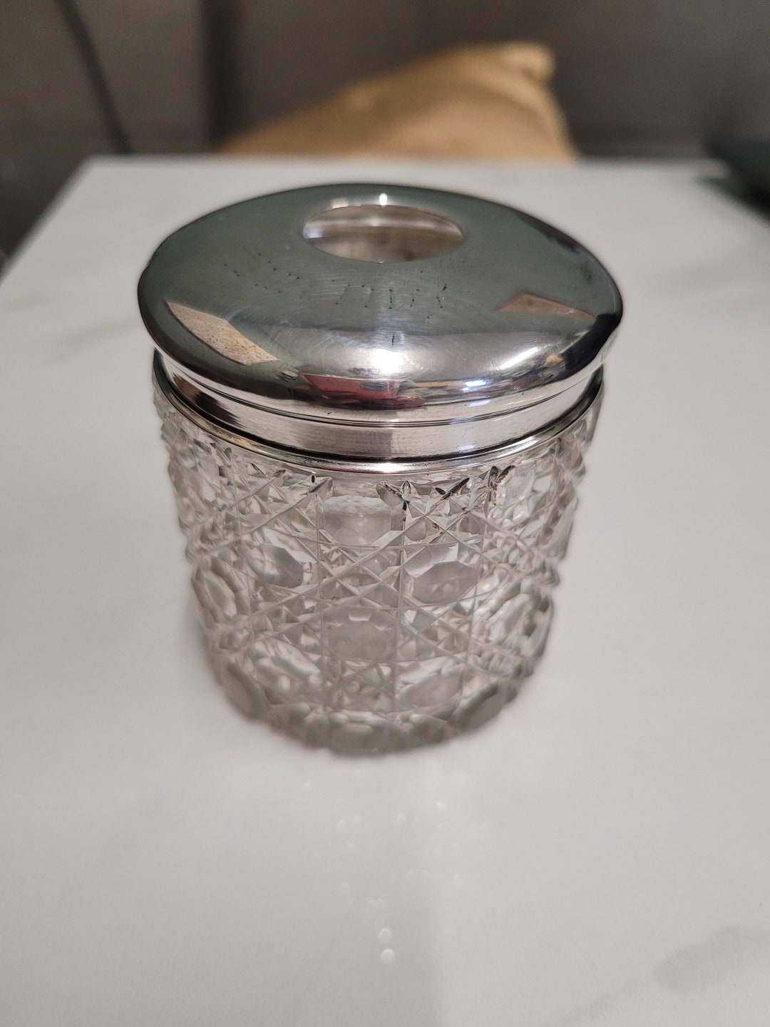 Antique Sterling Silver Lid Hair Tidy Cotton Wool Jar - Etsy