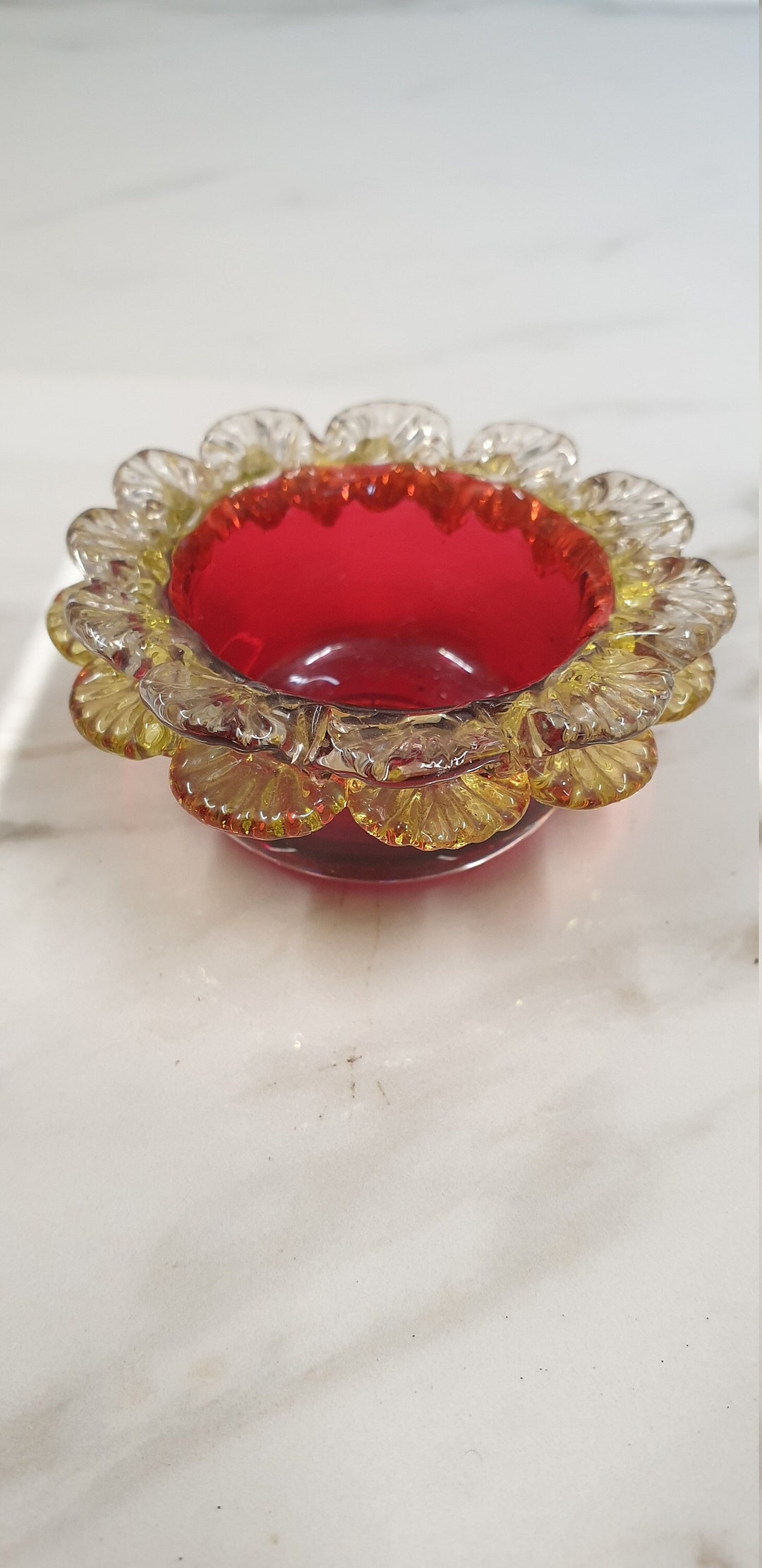 Antique Pigeon Blood Art Glass Table Salt - Etsy