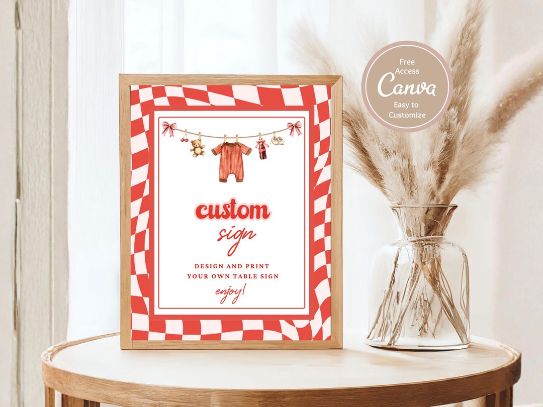 Soda Theme Baby Shower Custom Table Sign, Editable Canva Template ...