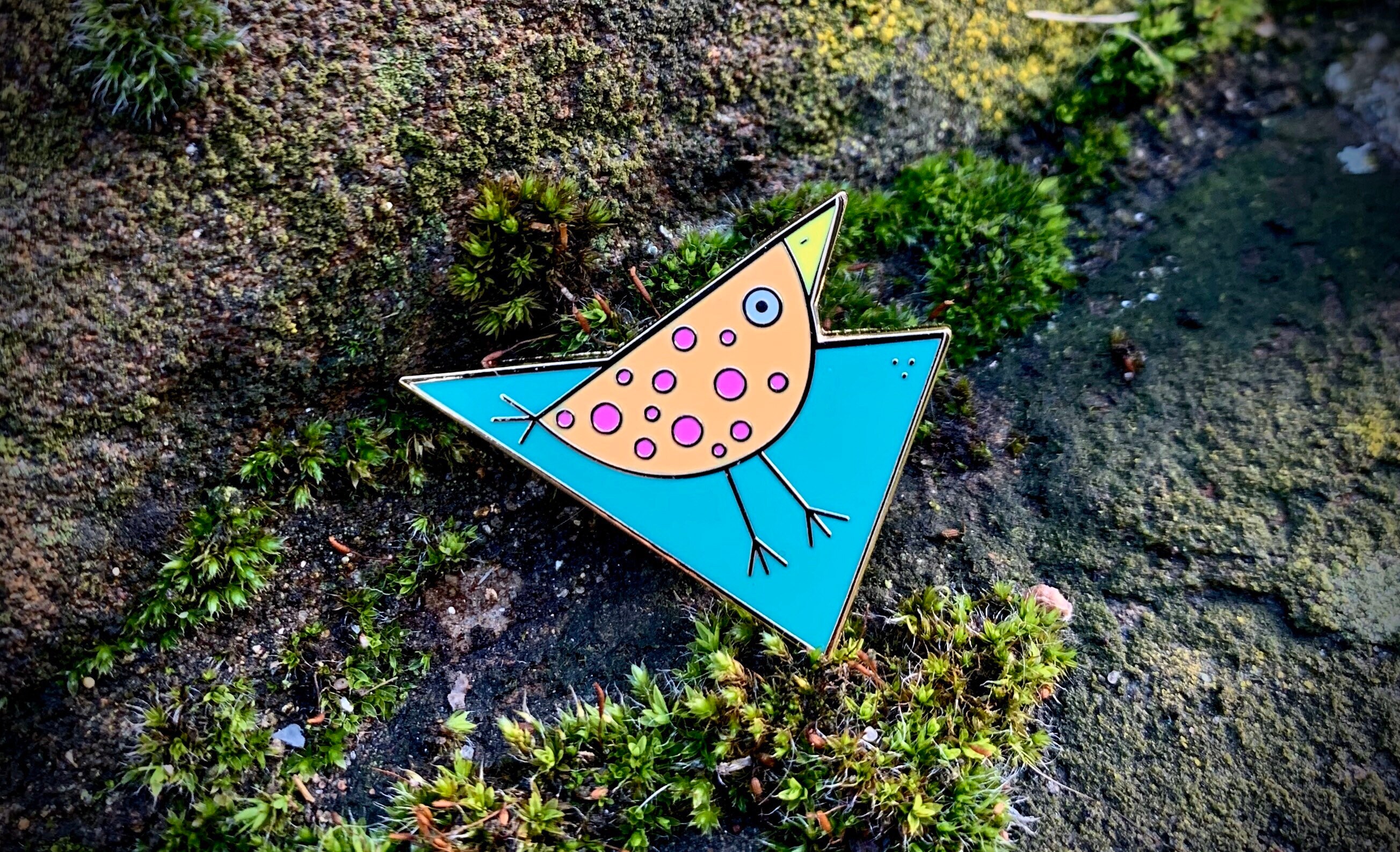 Enamel Pin: Dotty Bird Spotted Polka Dot Marrs Green/ - Etsy UK