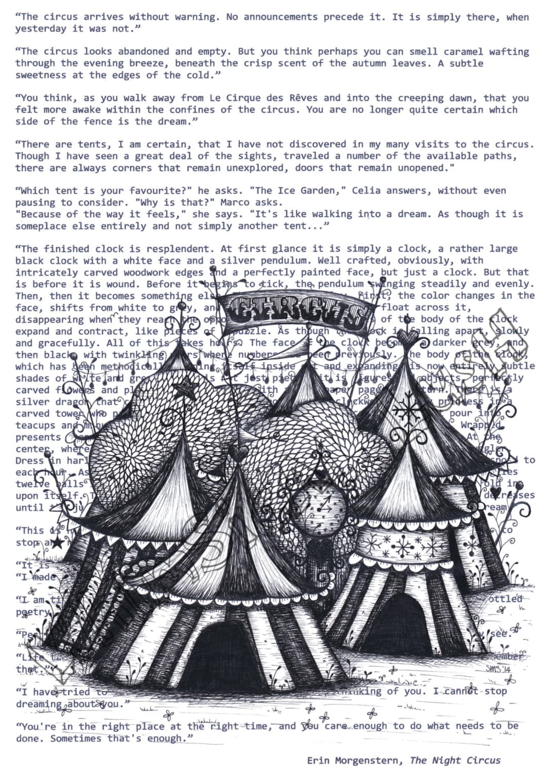 Print: the Night Circus on Book Quotes - Etsy