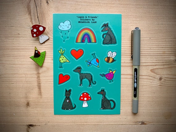 Paper, Party & Kids Stickers Dog friends! Vinyl Stickers Sheet ...
