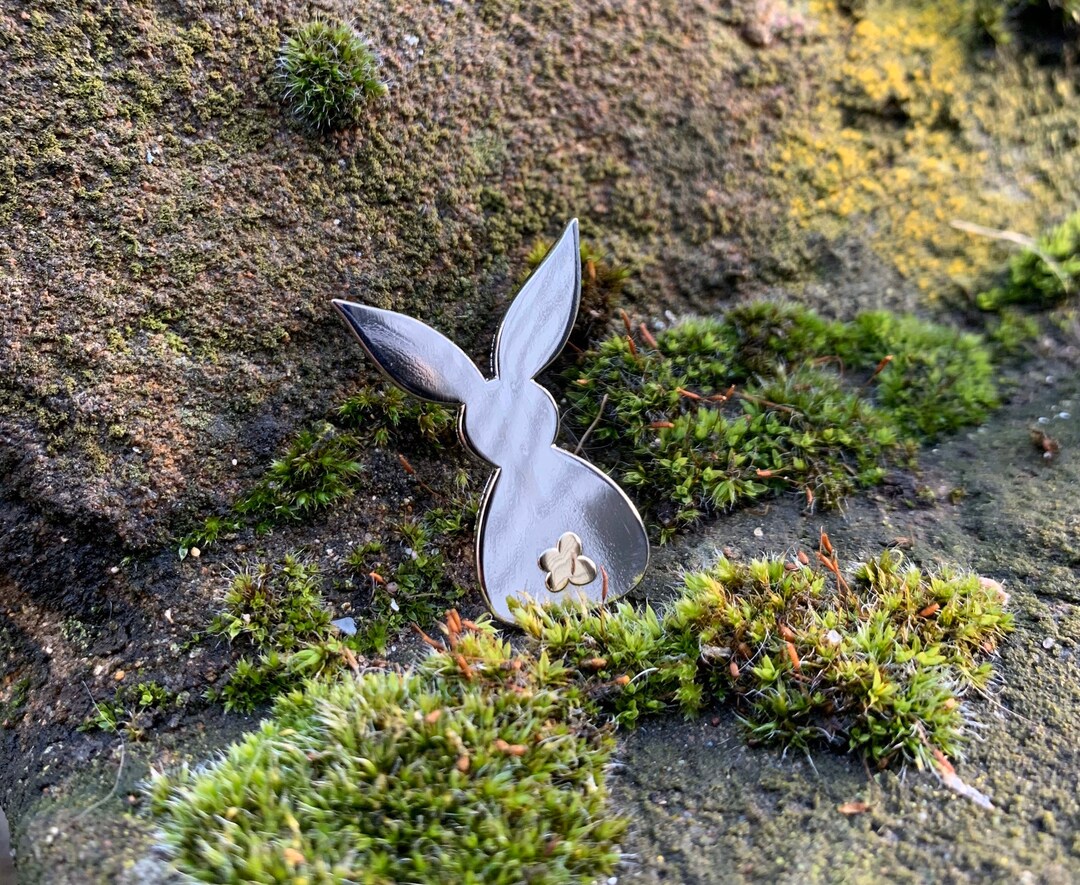 Enamel Pin: Silver Rabbit With Golden Tail Limited Edition - Etsy