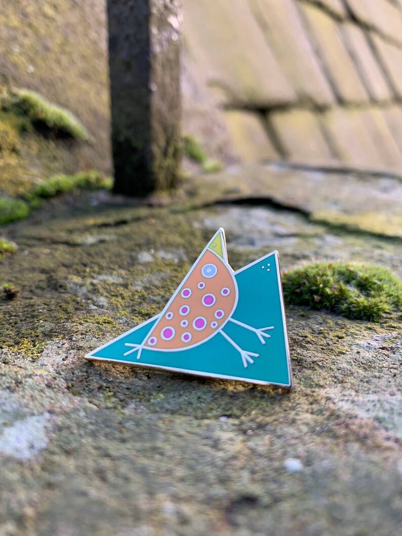 Enamel Pin: Dotty Bird Spotted Polka Dot Marrs Green/ - Etsy
