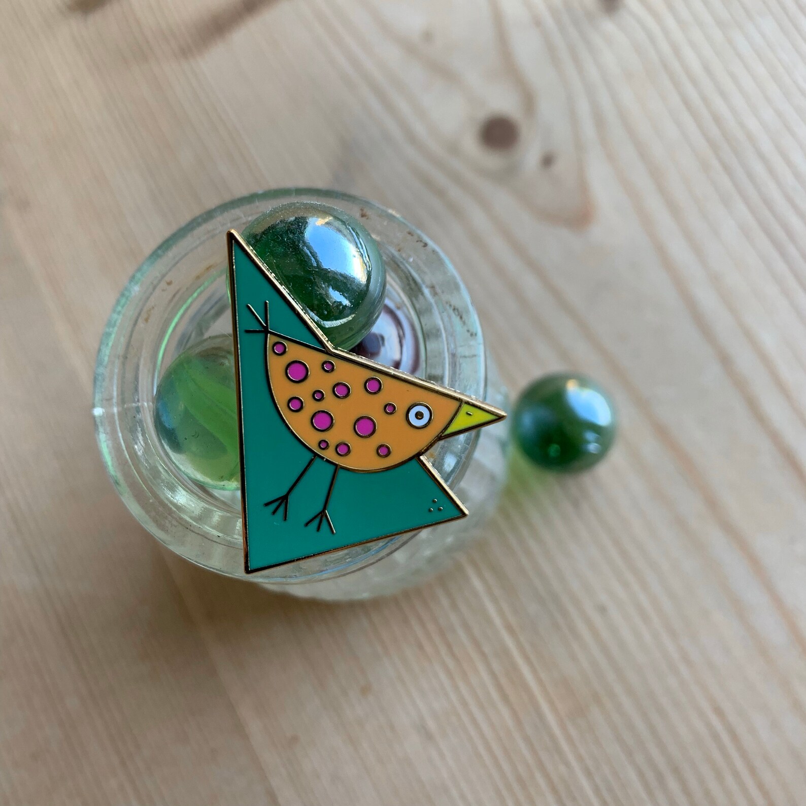 Enamel Pin: Dotty Bird Spotted Polka Dot Marrs Green/ - Etsy UK