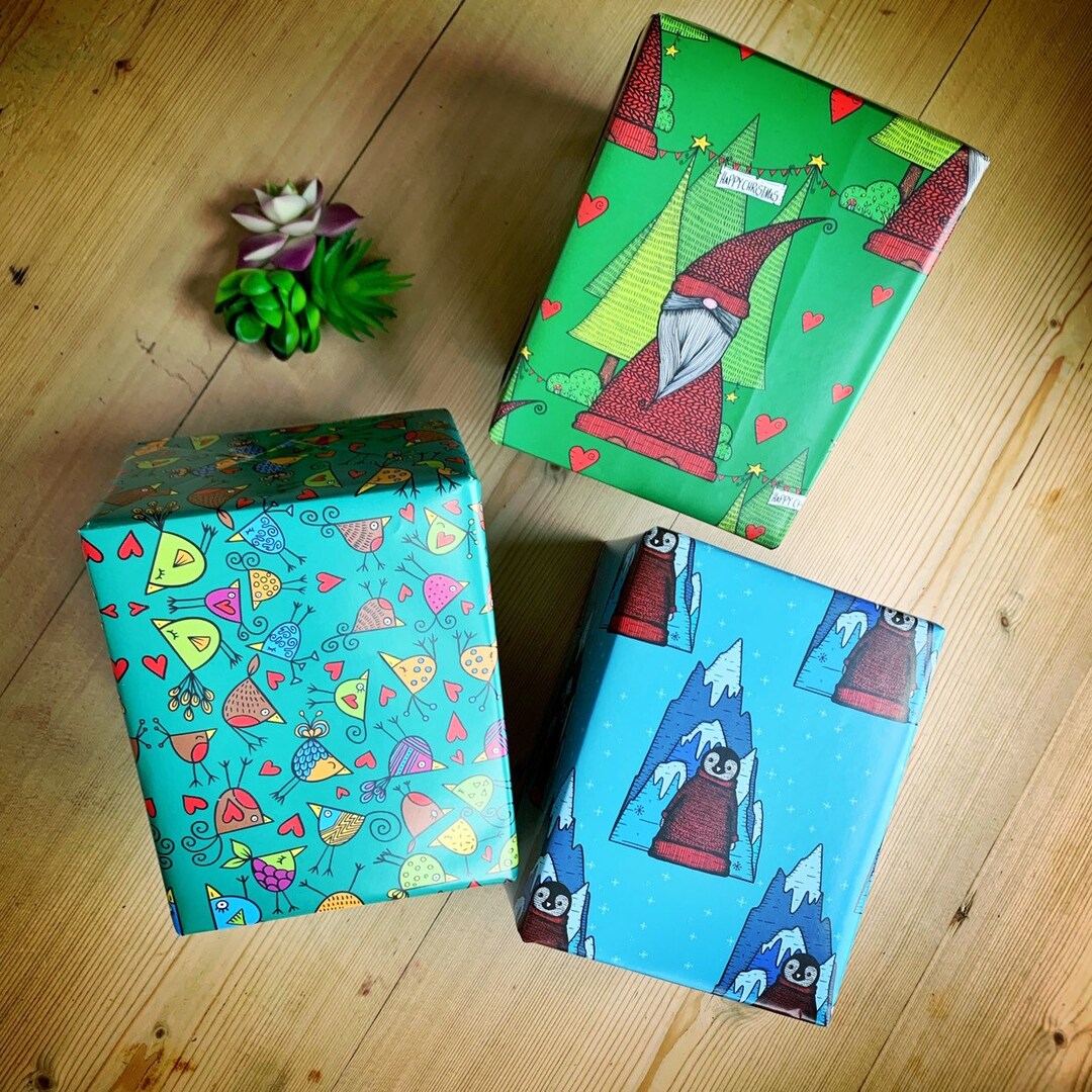 Wrap My Gifts With Wrapping Paper by Whimsical Lush: Birds, Gnomes ...