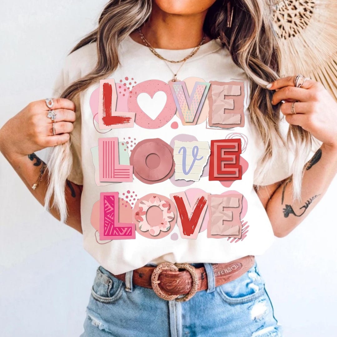 Cut-out Love Letters PNG, Valentines, Trendy Valentine’s Day Design ...