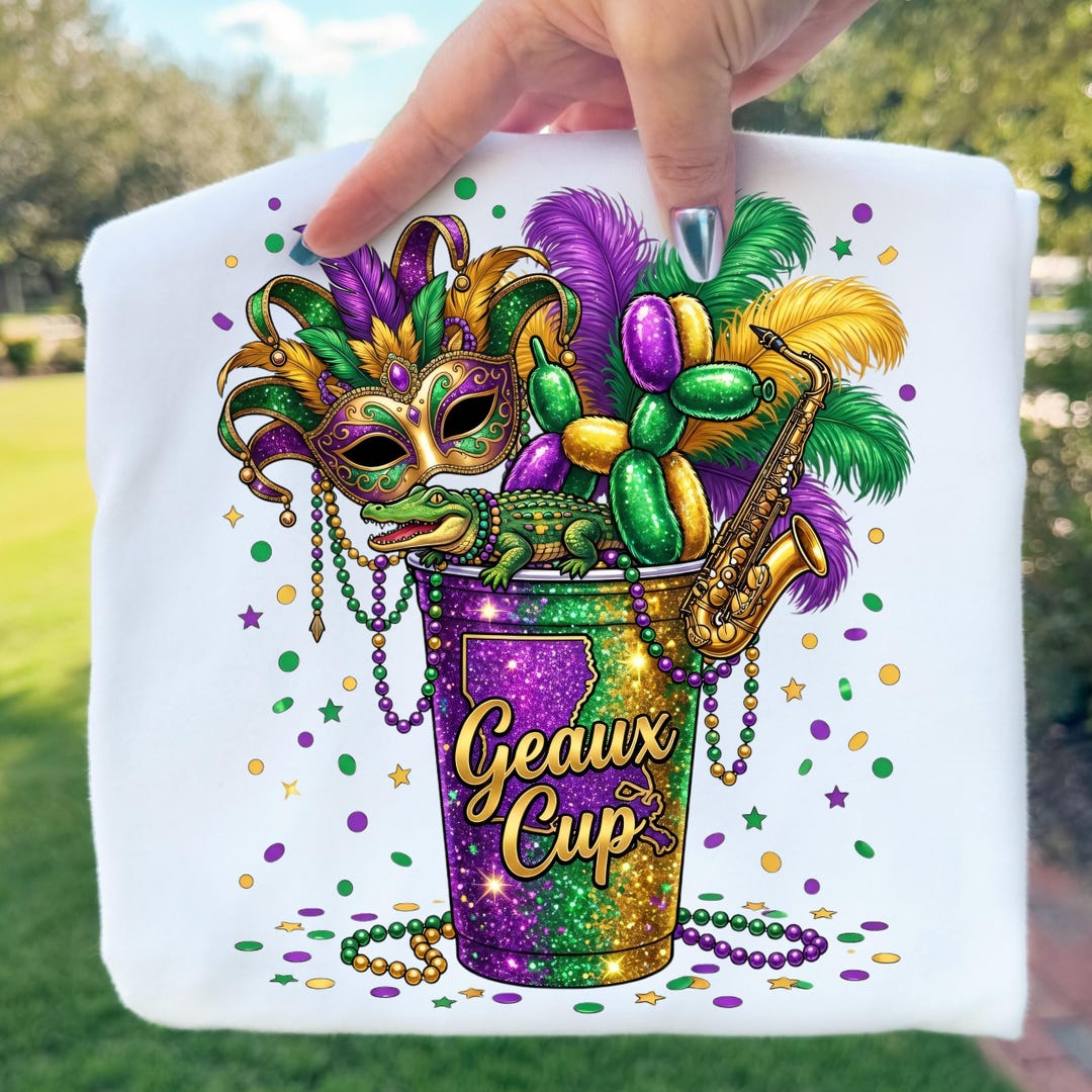Mardi Gras Geaux Cup PNG, King Cake, Fleur De Lis, Louisiana New ...