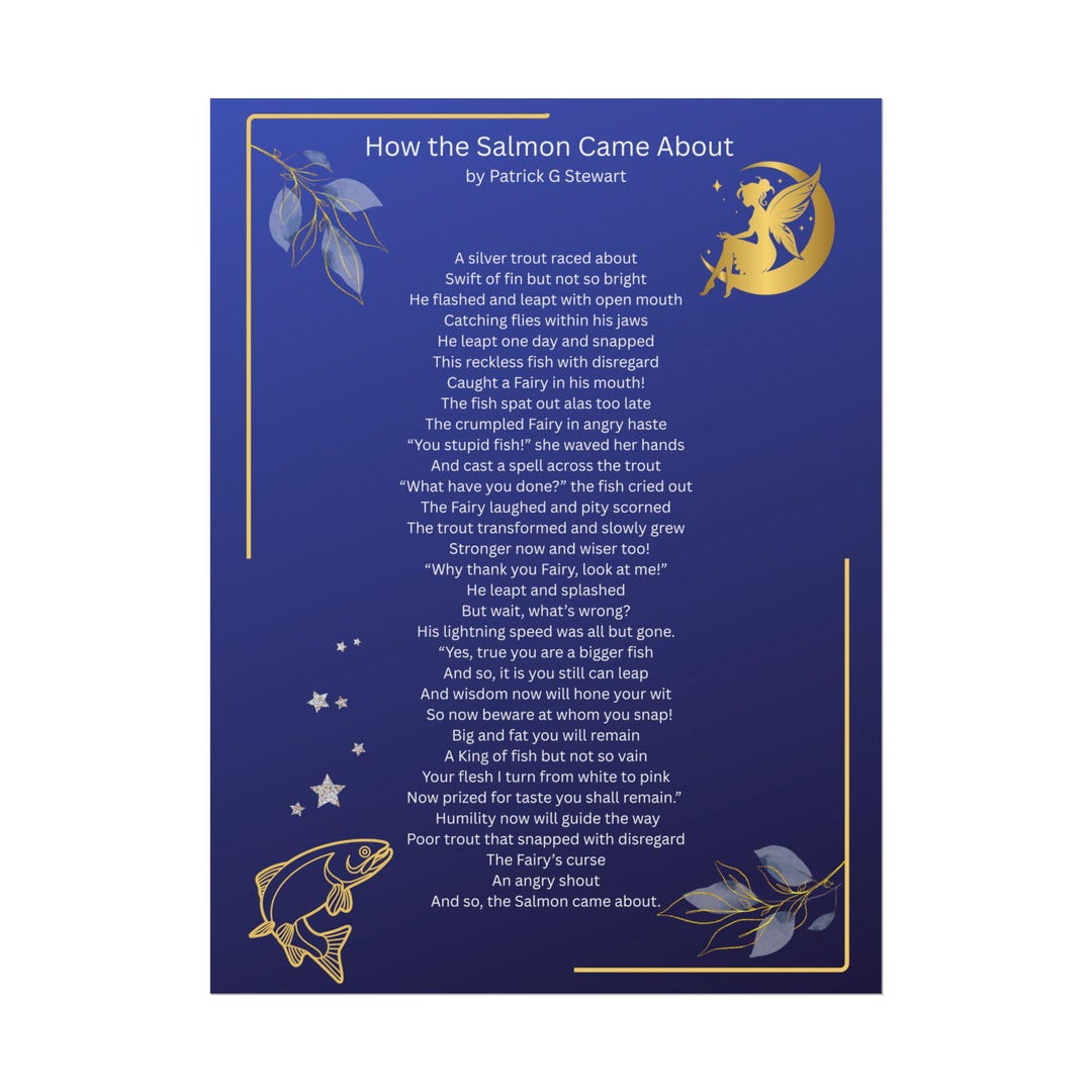 How the Salmon Came About Rolled Posters | Poem Art Print, Nautical ...