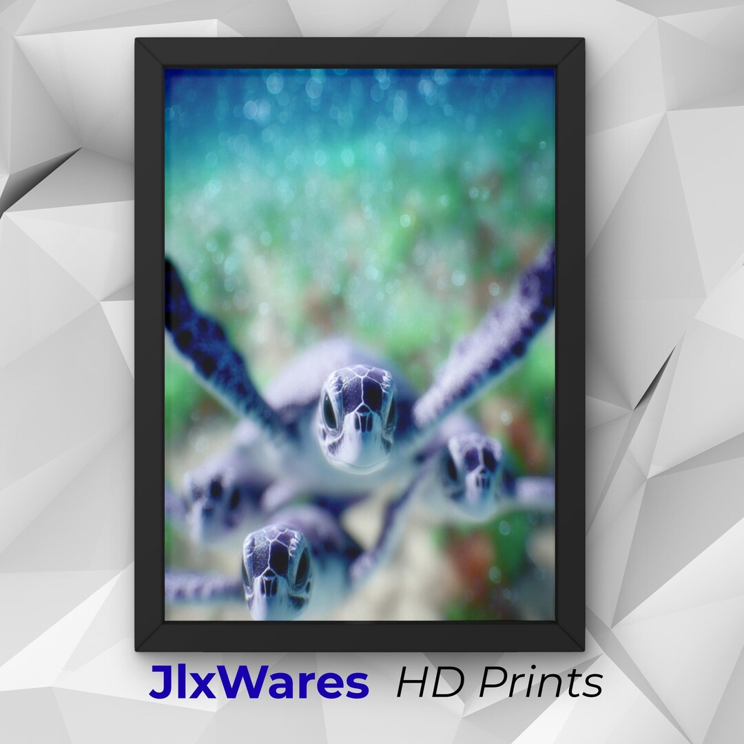Turtles of the Vortex, Nature Trendy Full Color Photo Style Instant ...