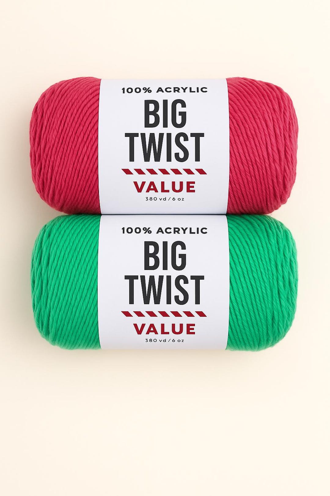 Acrylic Yarn Bundle | Watermelon & Jade Green, Big Twist Duo - Etsy