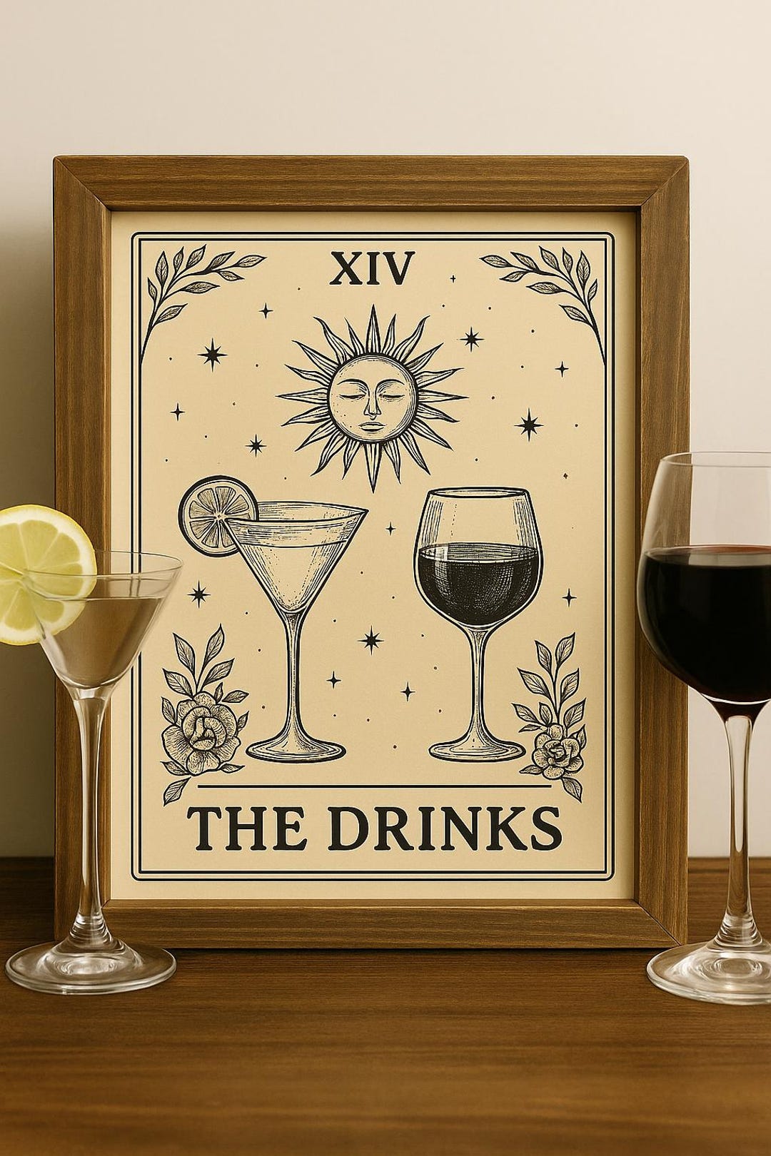 Vintage Tarot Wedding Bar Sign | Celestial Drink Station Decor (digital ...