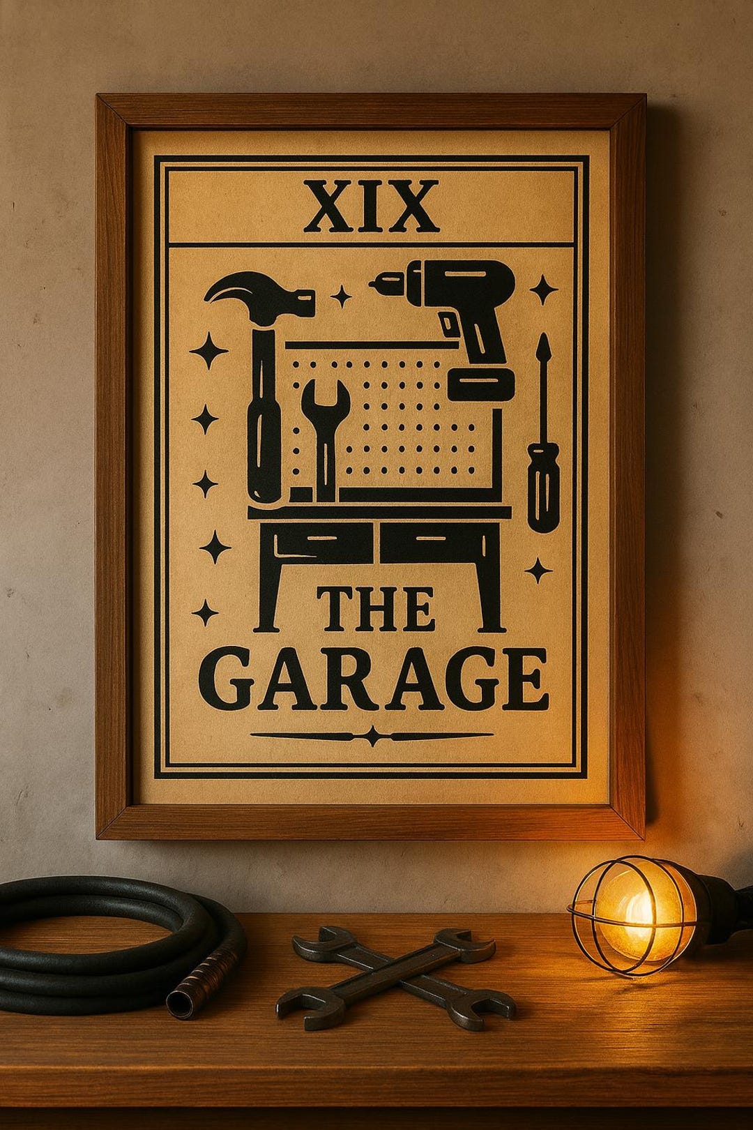 The Garage Tarot Printable | Car Guy Wall Art | Mechanic Decor ...