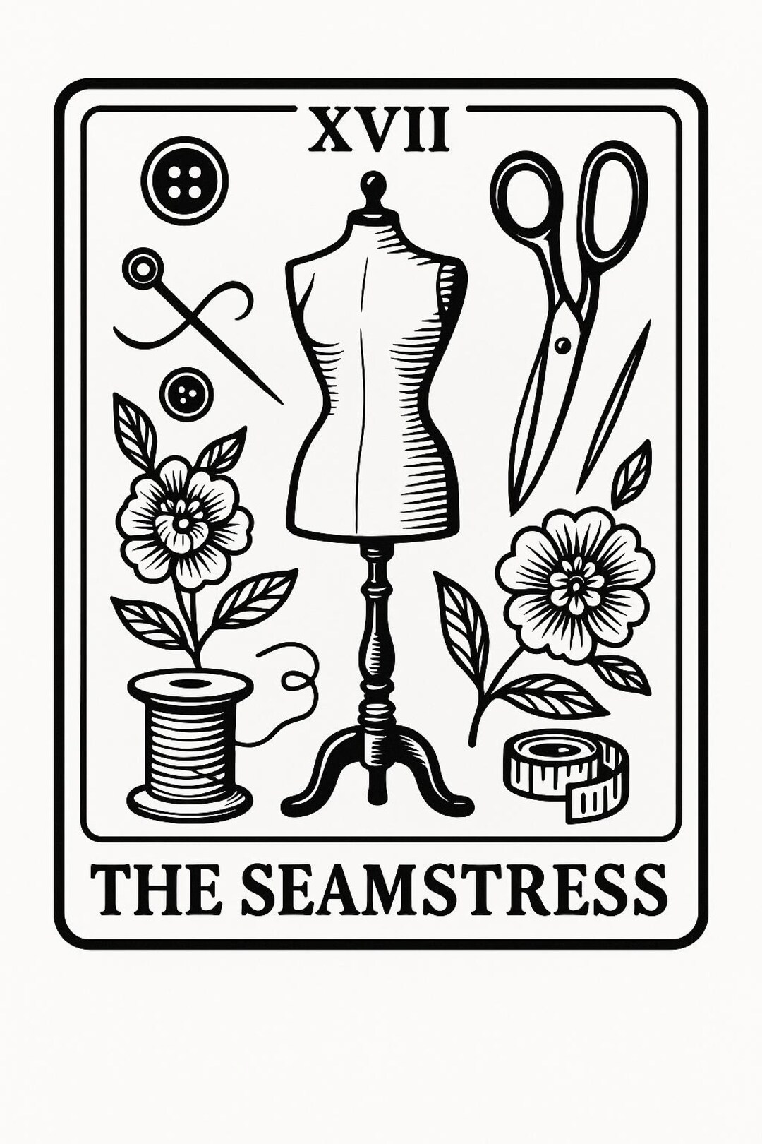 The Seamstress Tarot Card | Printable Craft Room Art | DIY Digital ...