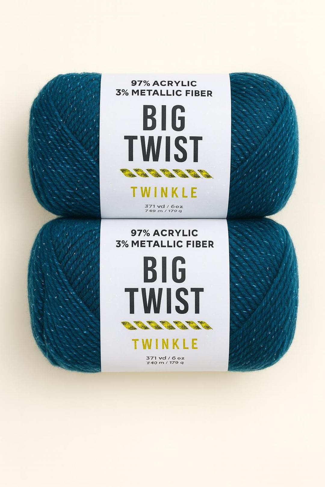 Teal Acrylic Yarn Bundle | Big Twist Twinkle, Metallic Fiber - Etsy