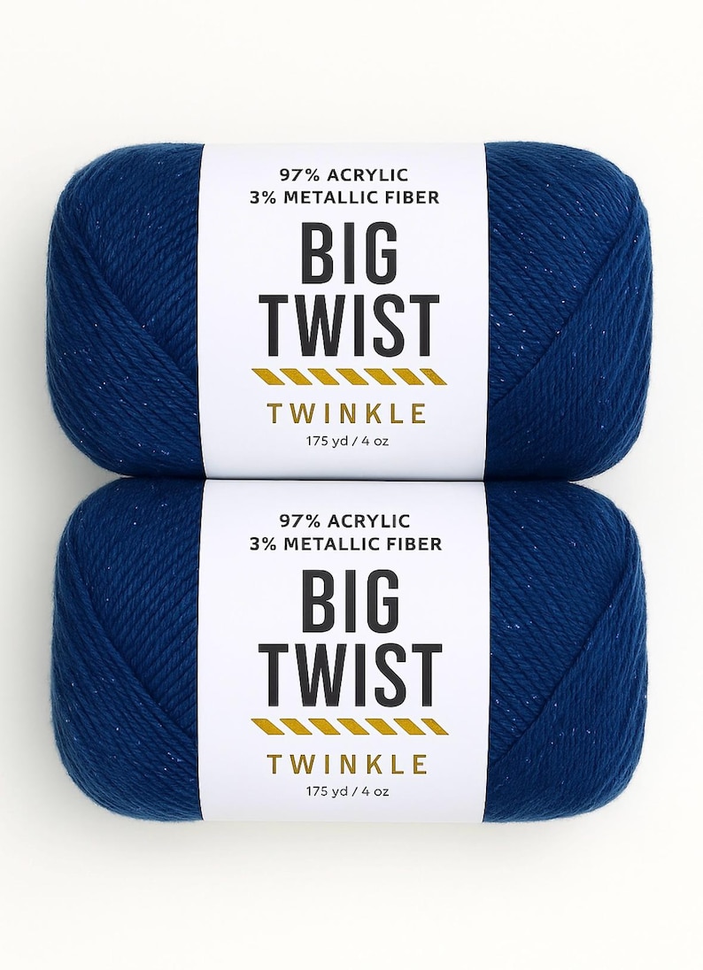 Sapphire Acrylic Yarn Bundle | Big Twist Twinkle, Metallic Fiber - Etsy