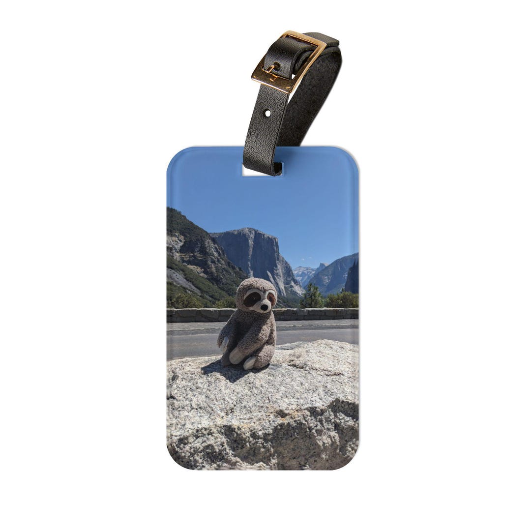 Sloth in Yosemite | Scenic Mountain Luggage Tag - Etsy
