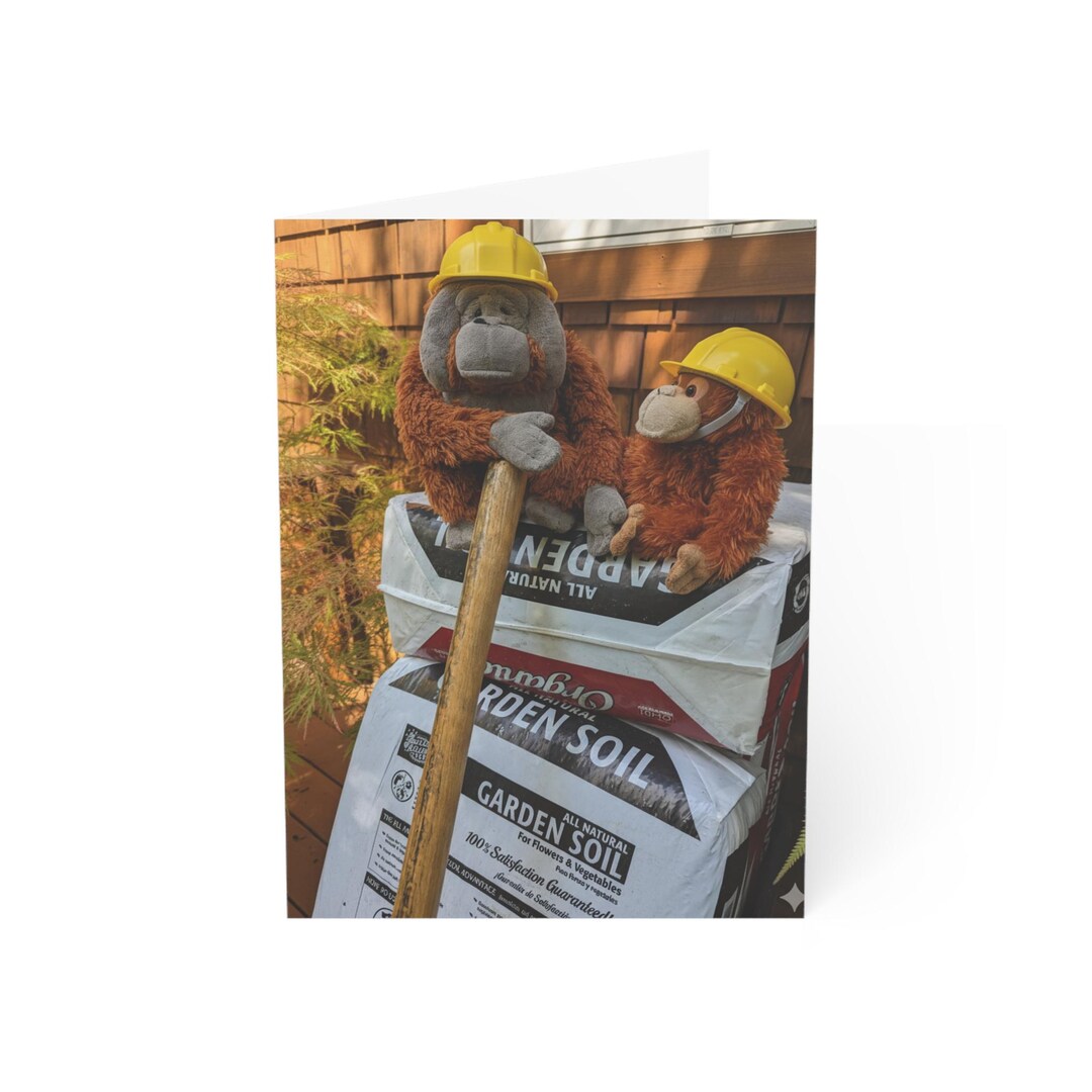 Construction Ape | Greeting Cards Keep up the Good Work! - Etsy