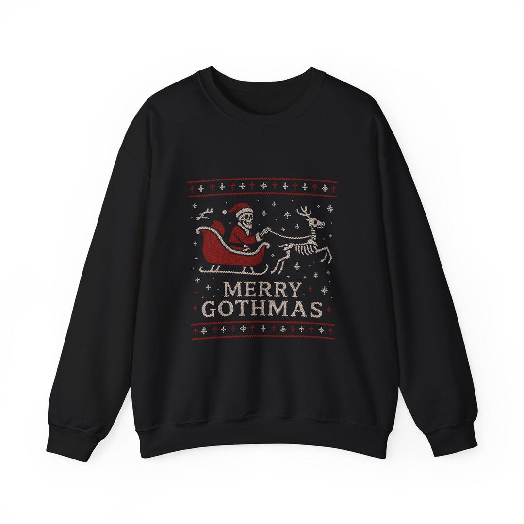 Merry Gothmas Santa Sleigh Sweatshirt | Gothic Christmas Crewneck - Etsy