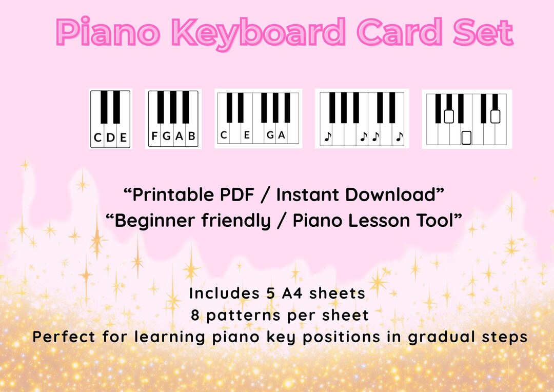 Piano Keyboard Card Set - Etsy