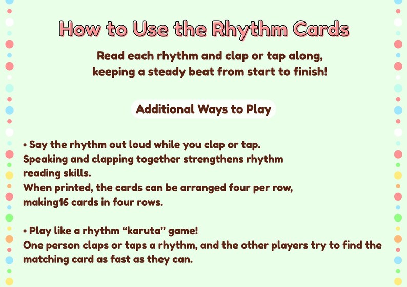 4/4 Rhythm Cards | Printable Music Cards for Kids & Beginners | Piano ...