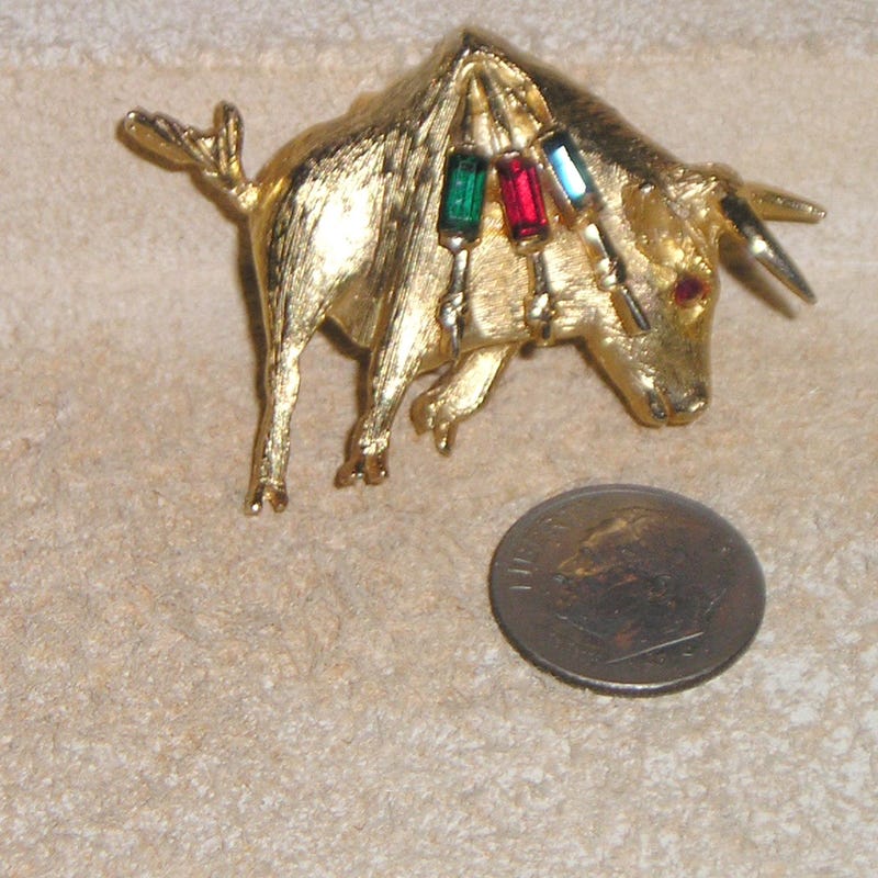 Bull Brooch - Etsy