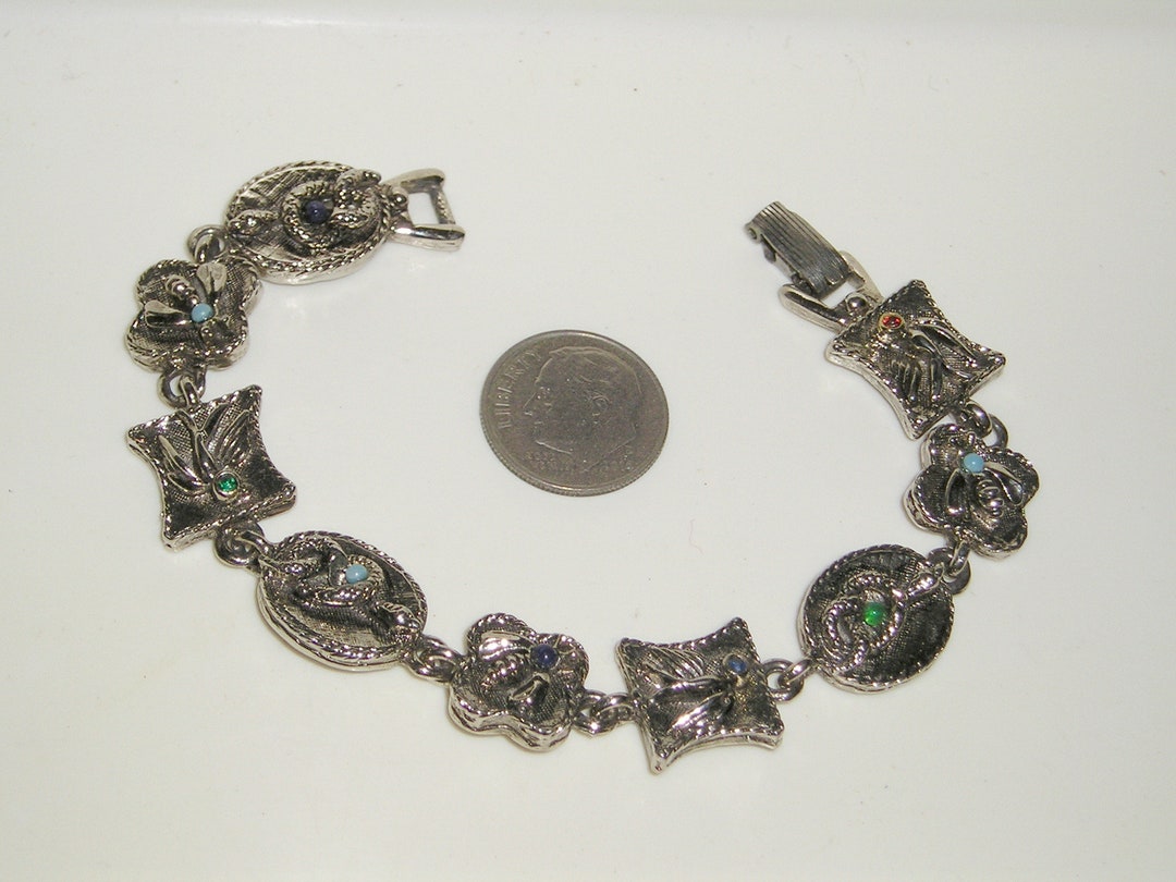 Vintage Signed Art for (arthur Pepper) Snake Bird Bee Rhinestone Panel ...