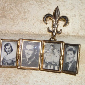 Signed Coro Pegasus 4 Picture Rhinestone Book Locket Brooch Pin With ...