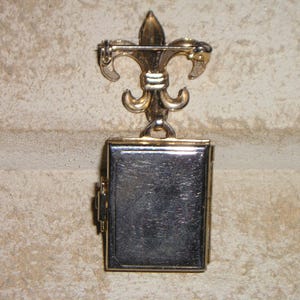 Signed Coro Pegasus 4 Picture Rhinestone Book Locket Brooch Pin With ...