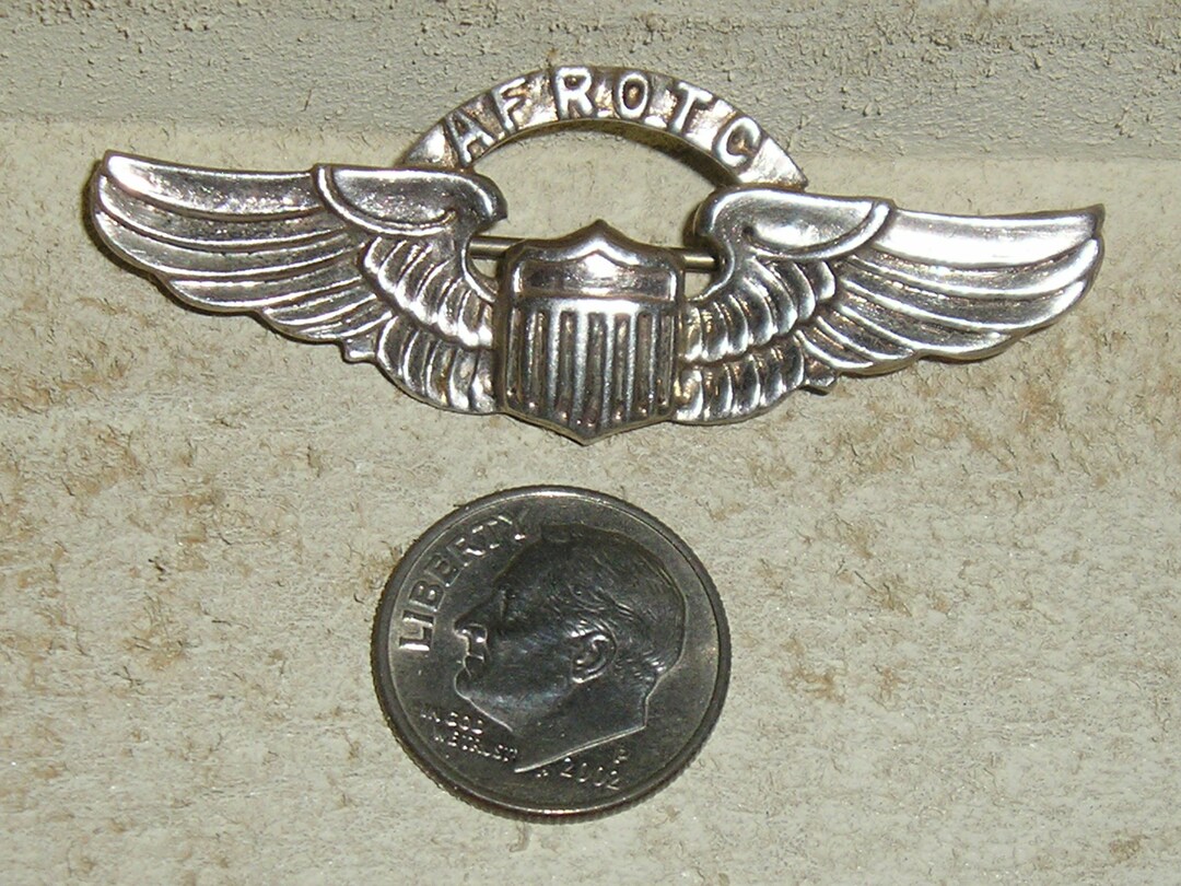 Vintage Signed Sterling Silver Korean War Era AFROTC Pilot Wings Air ...