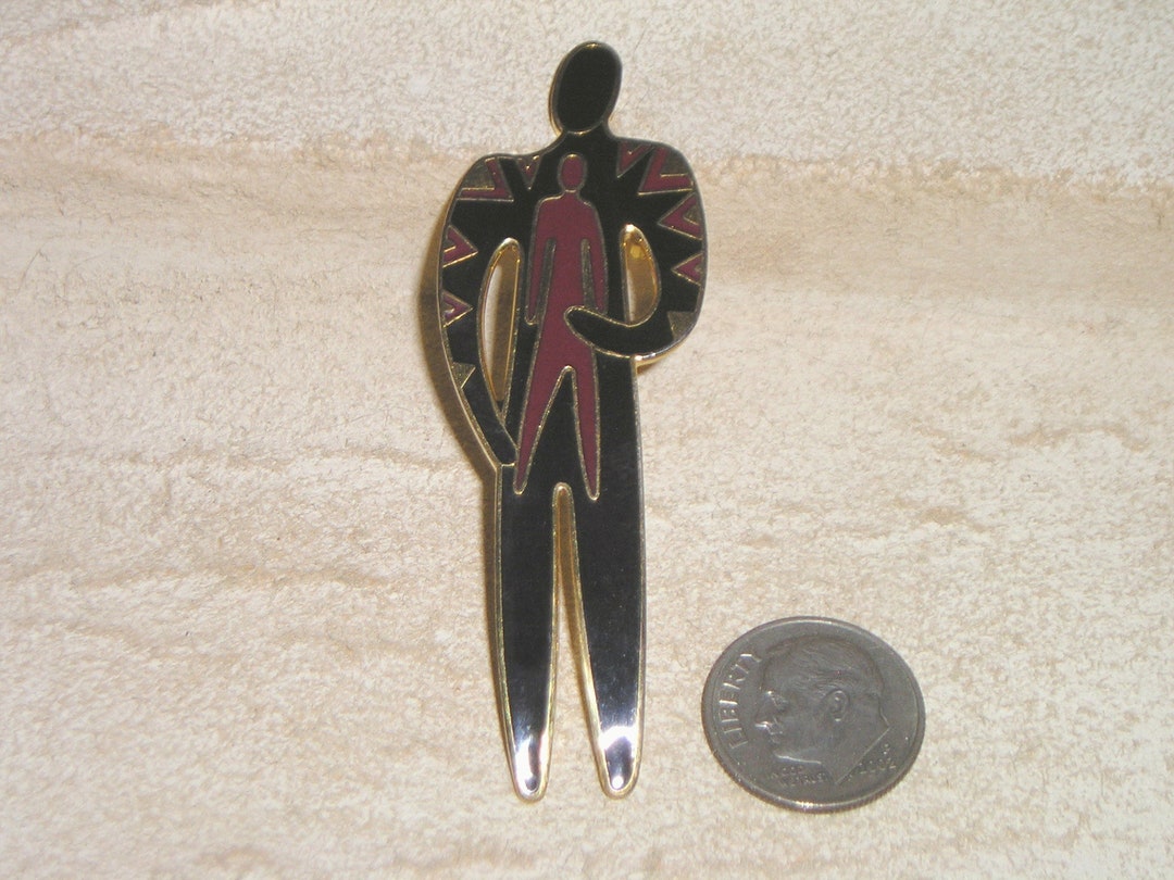 Vintage signé Laurel Burch émail broche chaman des années 1990 bijoux ...