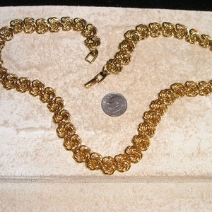 1970's Signed Napier Pat. 4774743 Spun Gold Tone Necklace. Looks Like ...
