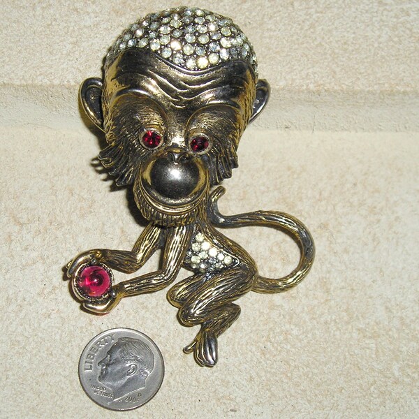 Monkey Brooch - Etsy