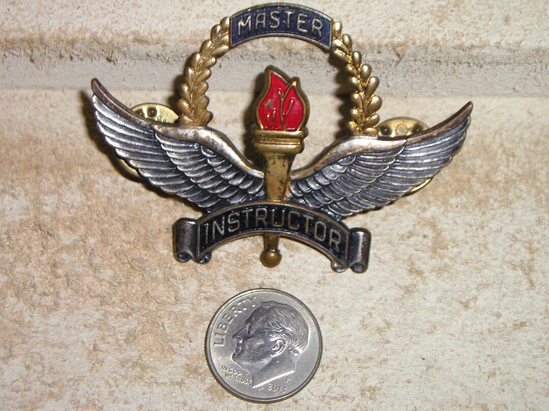 Military USAF Air Force Training Master Instructor Badge Marked NS ...